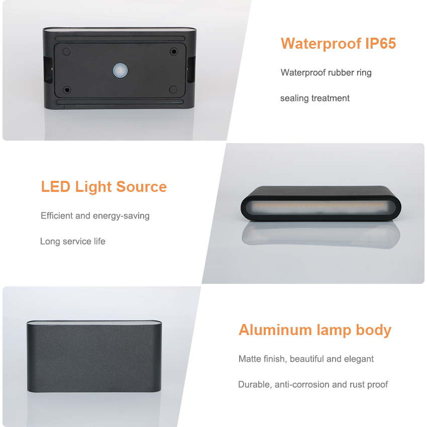 6W/12W IP65 Waterproof LED Wall Light, Modern Alum... – Grandado
