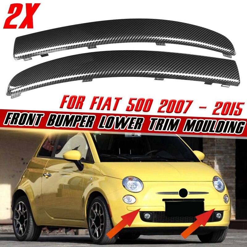 2X Carbon Fiber Look Car Front Bumper Lower Trim M... – Grandado