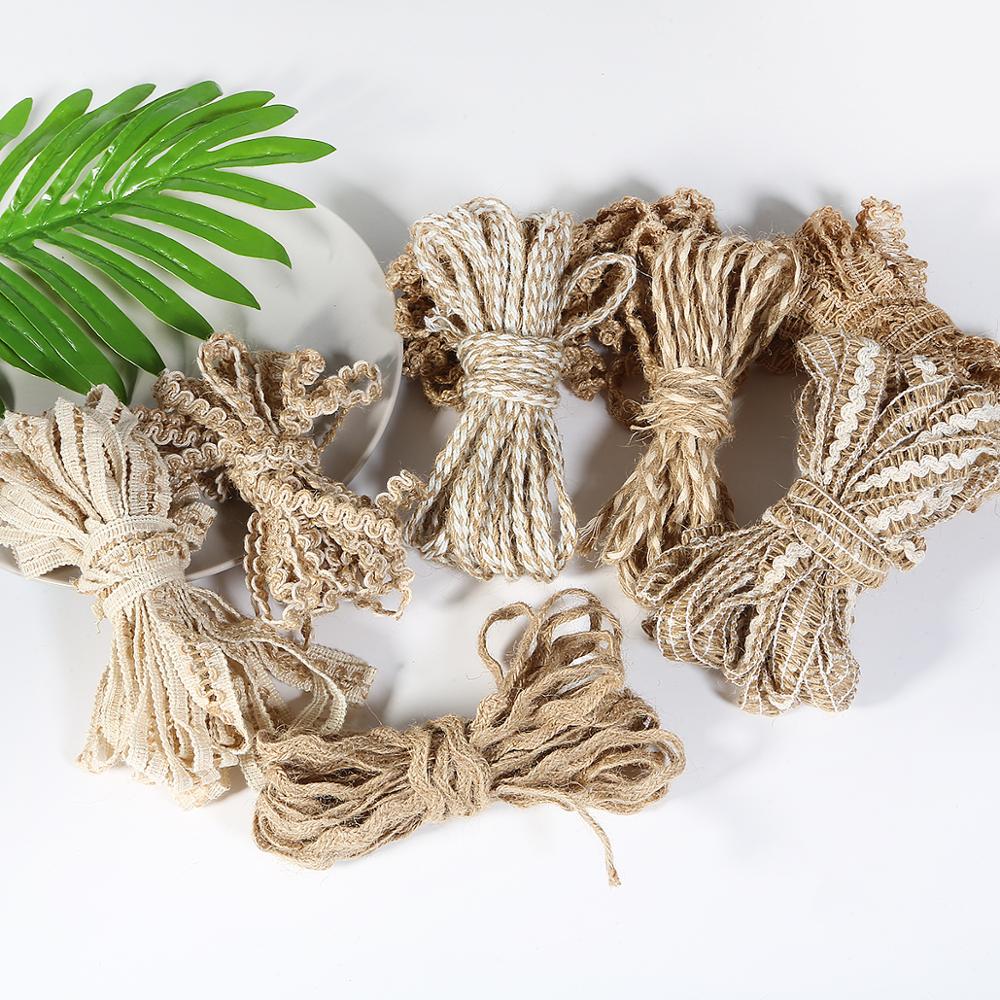 5M Vintage Natuurlijke Hessische Jute touw Touw Br... – Vicedeal