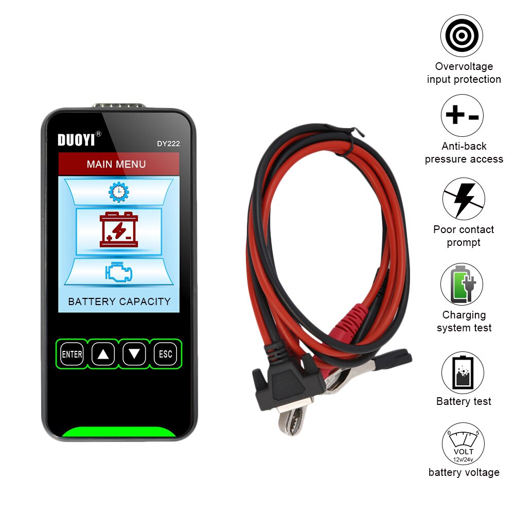 DY222 12V/24V Car Battery Load Tester Multifunctio... – Vicedeal