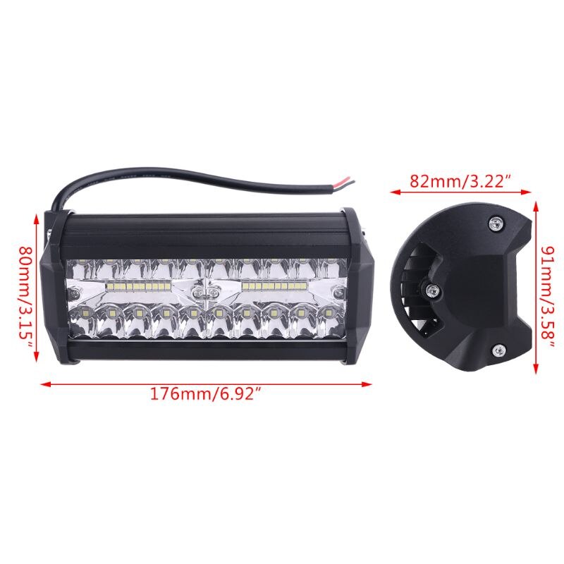 1pc 7\ " 100w led arbeidslys lang bar flompunktstr... – Grandado