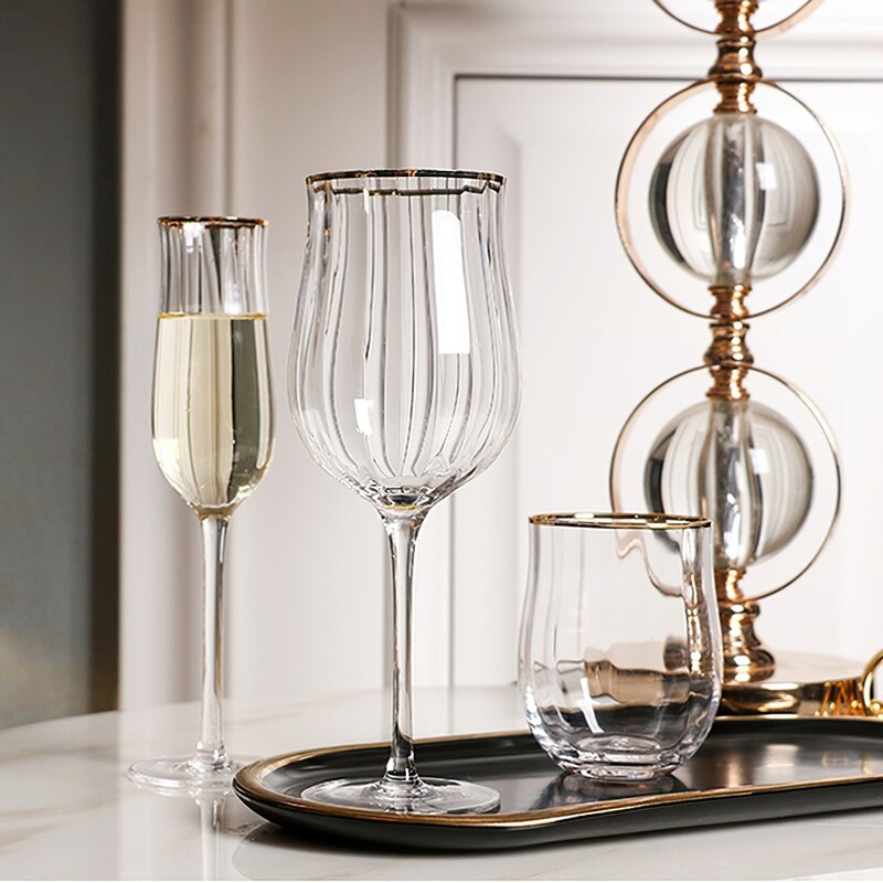 -Lead free Cristal Taças De Vidro Tulipa Vertical ... – Vicedeal