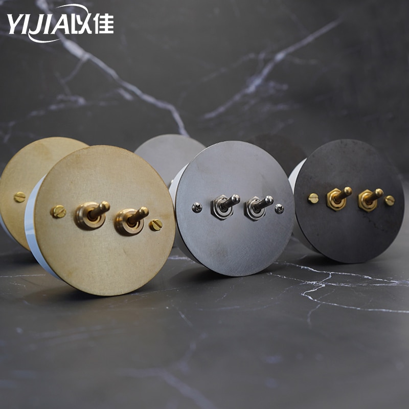 Brass wall switch Light switch Retro Vintage Toggl... – Grandado