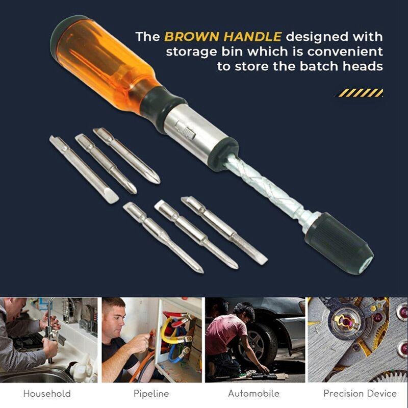 Push Pull Ratchet Screwdriver Set 5 in 1 Screwdriv... – Grandado