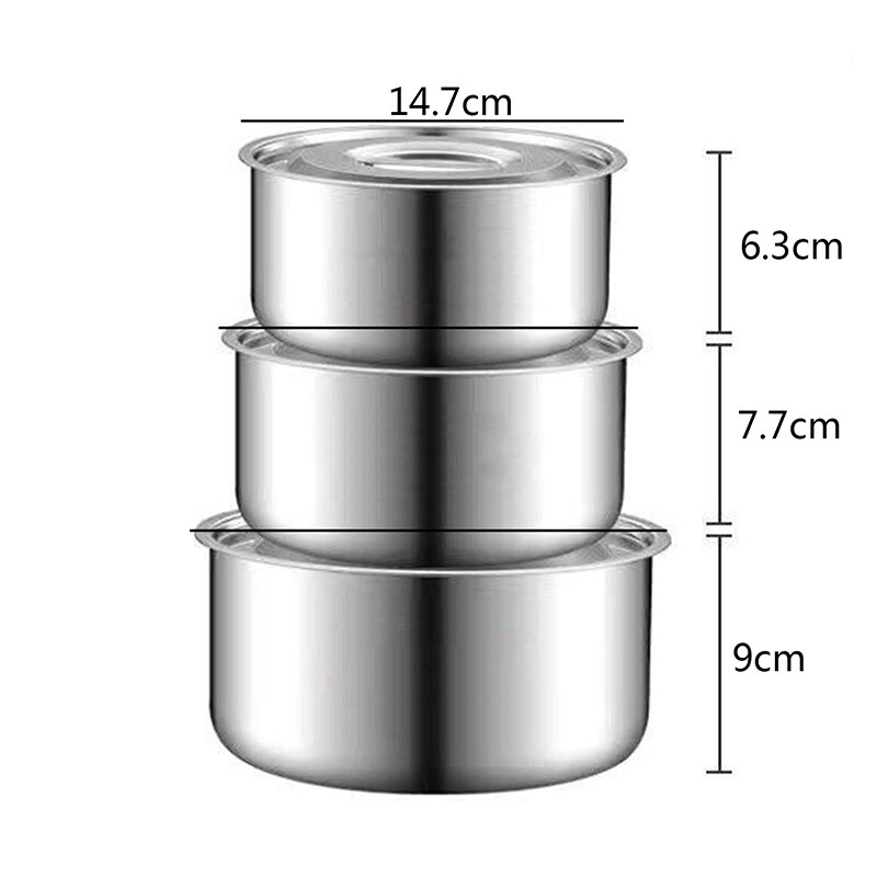 3Pcs Rvs Soeppan Voorraad Pot Set Met Deksel Keuke... – Grandado