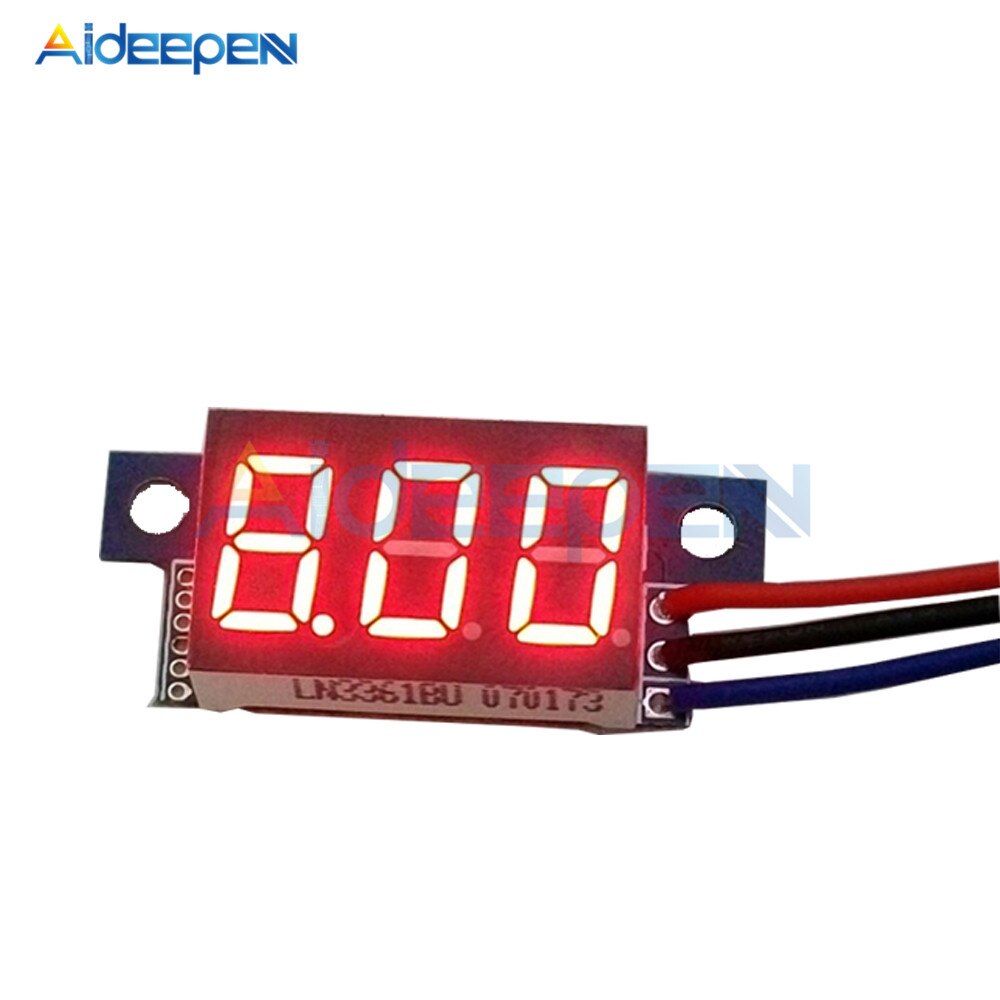DC 0-30V 3 Wires 0.36'' Digital Voltmeter Blue Red... – Grandado