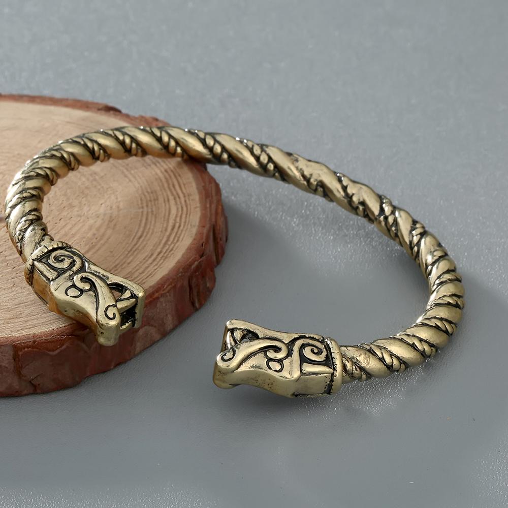 Chereda Twist Shape Bangle Snake Head Metal Slavic... – Grandado