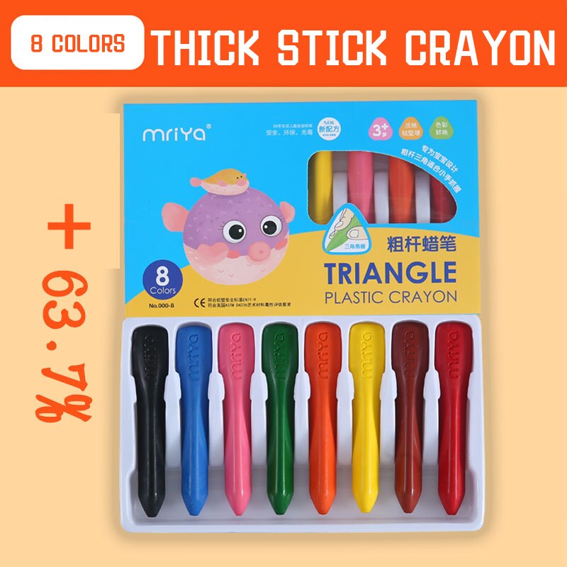 CHEN LIN Triangular Big Head Crayons Safe Non-toxi... – Grandado