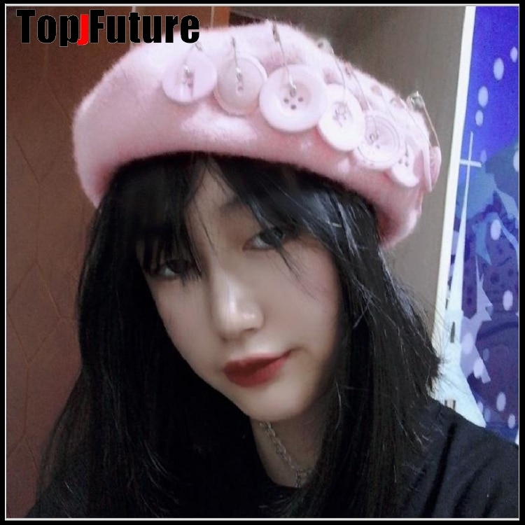 Japanese cute ten ring super pink and tender Beret... – Grandado