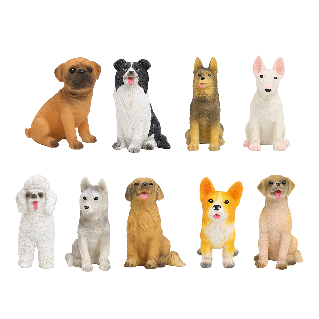 Mini Resin Dog Figures Hand-painted Puppy Ornament... – Vicedeal
