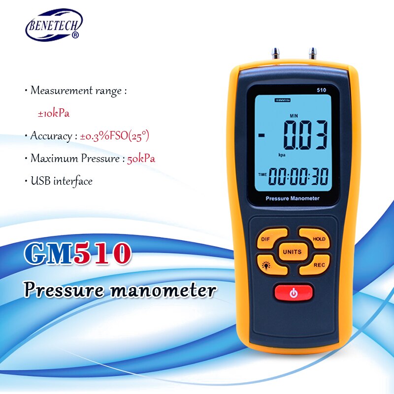 Portable Digital LCD display Pressure manometer GM... – Vicedeal