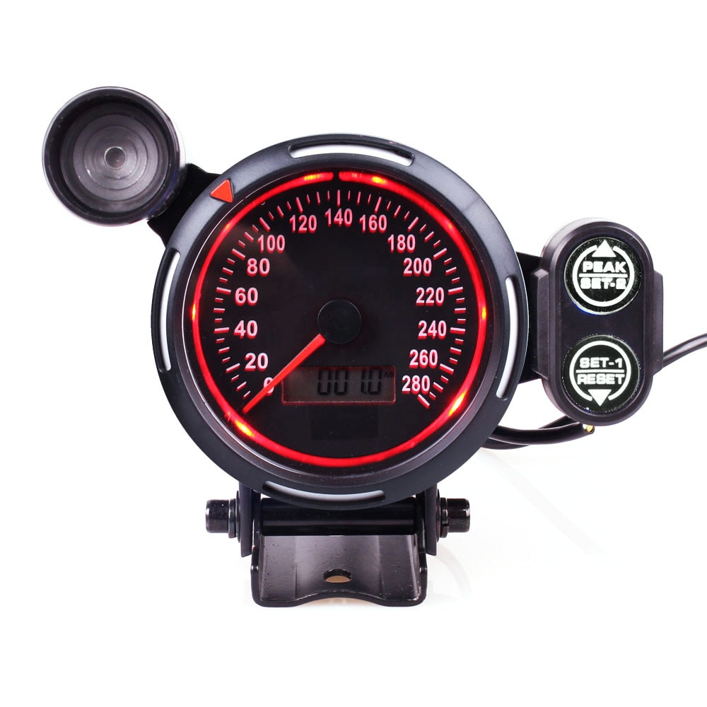 Blue And Red LED 80MM MPH Gauge Speedometer Odomet... – Grandado