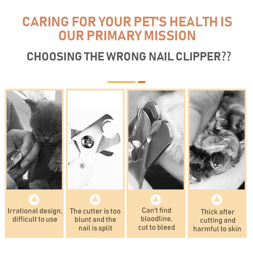 Illuminated Cat Pet Nail Clippers Cat Claw Trimmer... – Grandado