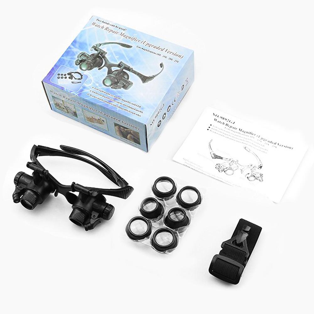 1Pc 10X 15X 20X 25X Vergrootglas Bril met LED voor... – Grandado