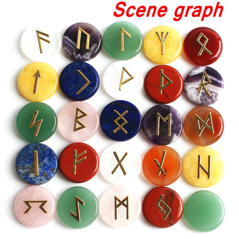 25pcs Magic Symbols Nickel Metal Runes Amulet Viki... – Grandado