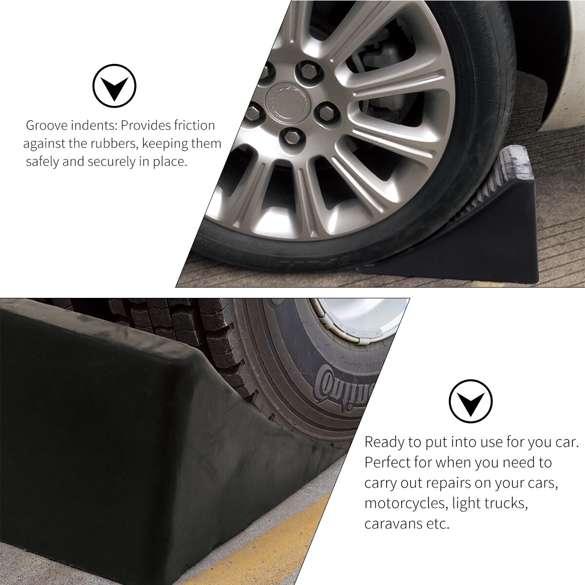 Rubber Wheel Chock Heavy Duty Block Kerb Ramp For ... – Vicedeal