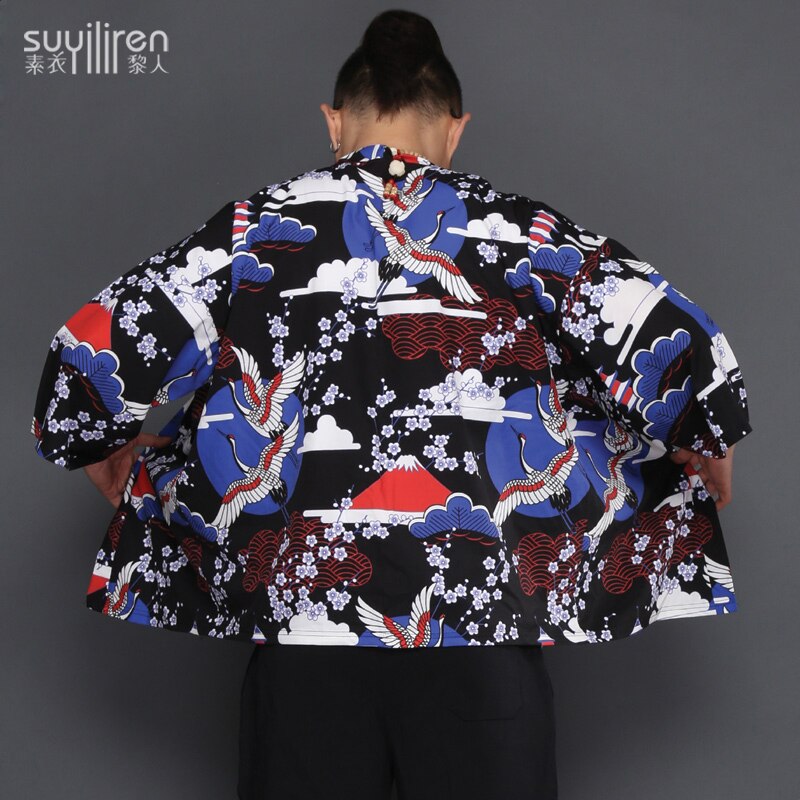 Japanese Robe Kimono Cardigan Men's Summer Jacket ... – Grandado