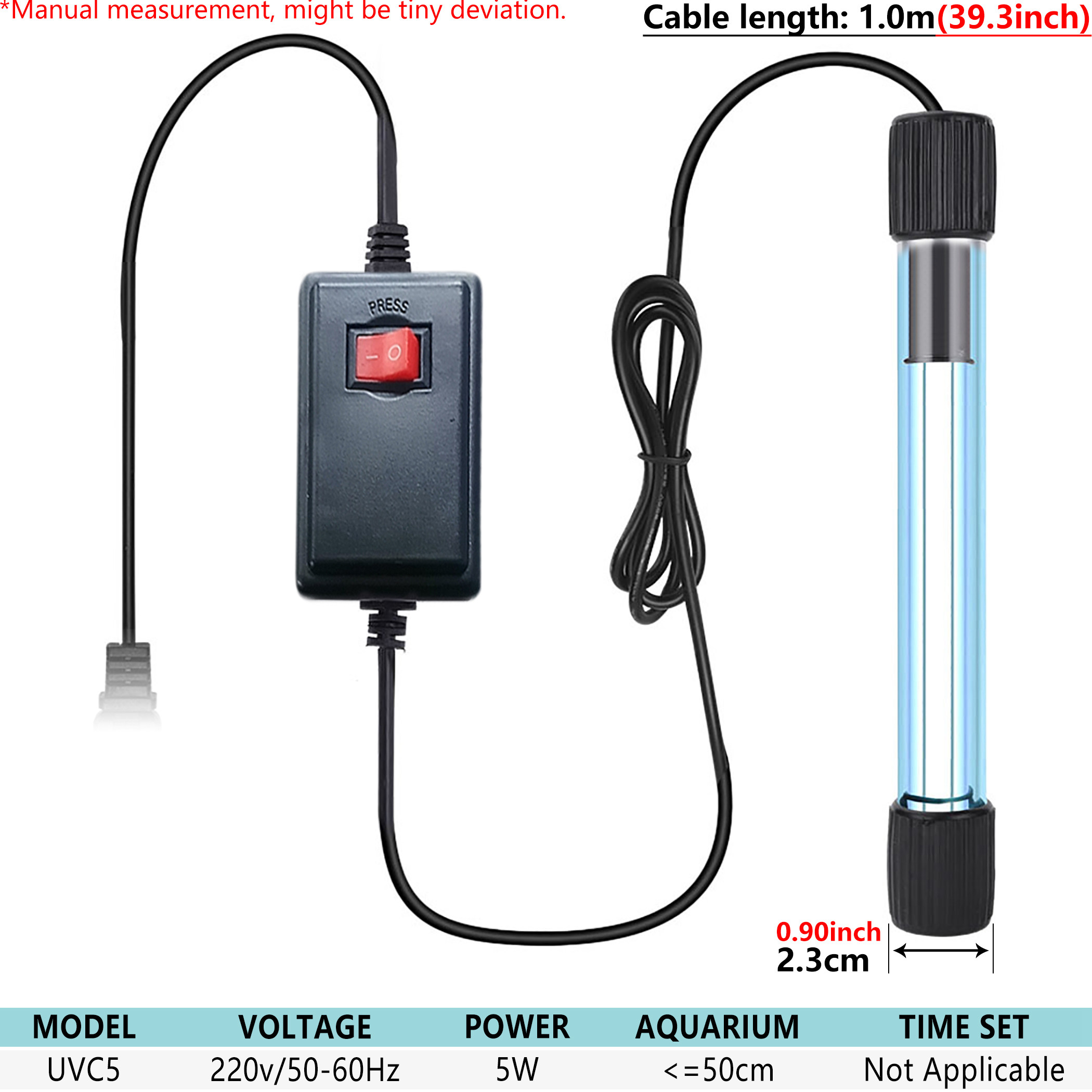Manual Button 220V Submersible UV Light, Aquarium ... – Grandado