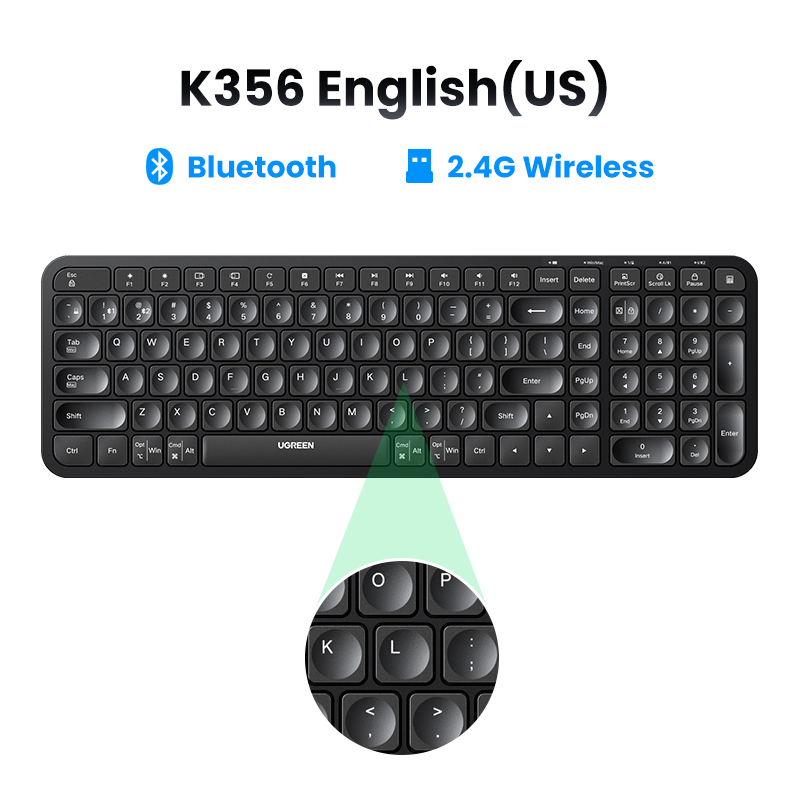 UGREEN Keyboard Wireless Bluetooth & 2.4GHz Russia... – Vicedeal
