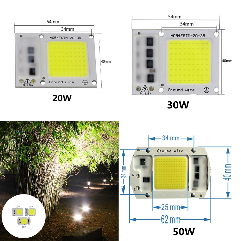 HobbyLane 15W/20W/30W/50W LED Drive-Free COB Chip ... – Grandado
