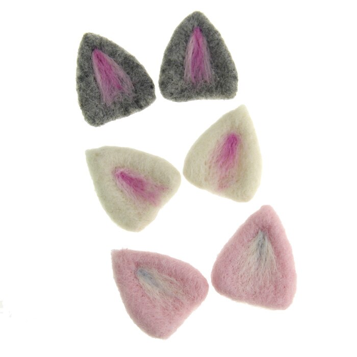 6 pairs Handgemaakte Wolvilt Konijnen Oren Katten ... – Vicedeal