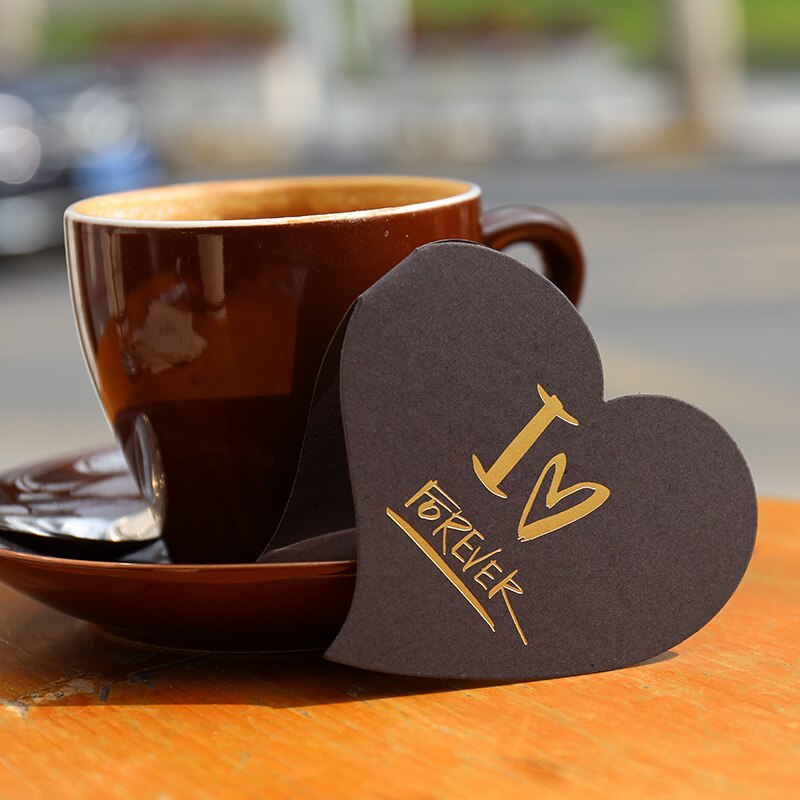 110x110mm Red/Black Heart Shape Writing Paper Card... – Grandado