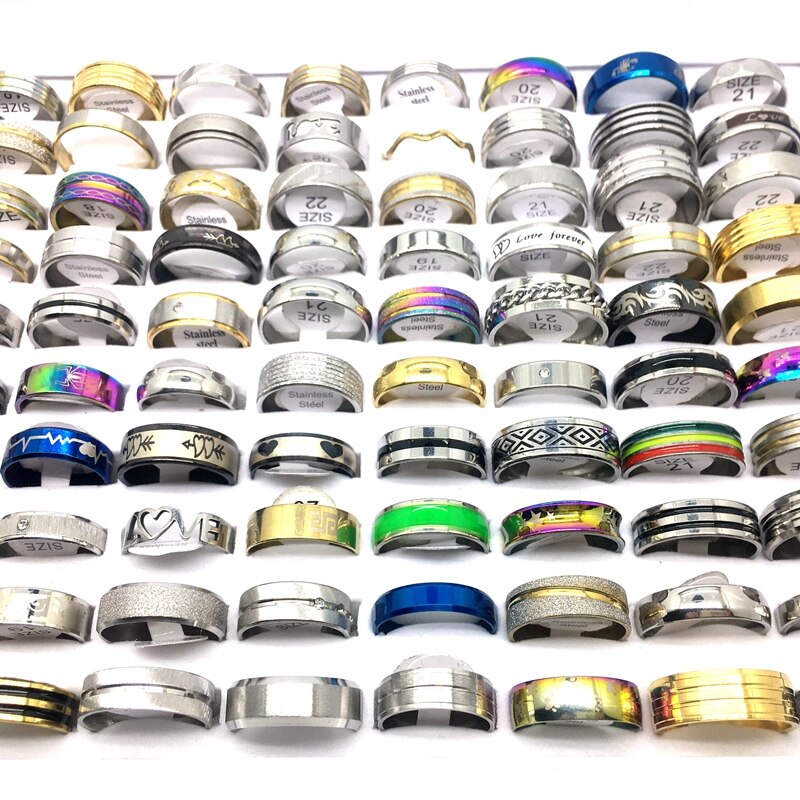 Mixmax 50Pcs Mannen Vrouwen Roestvrij Stalen Ringe... – Vicedeal