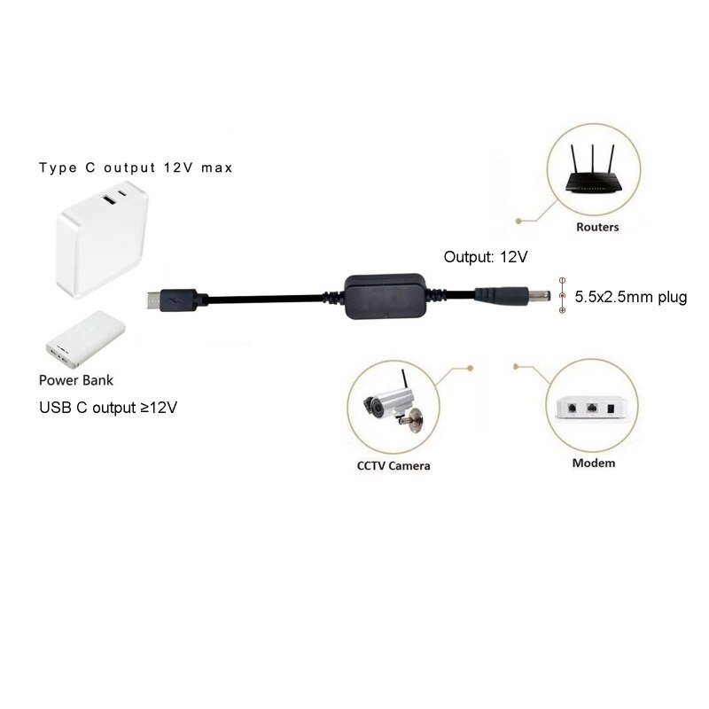 36W USB C PD Type C to 12V 20V 5.5x2.5mm Conveter ... – Vicedeal