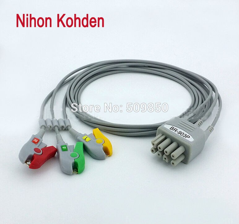 NIHON KOHDEN ecg leadwire cable 3 lead clip on ter... – Vicedeal
