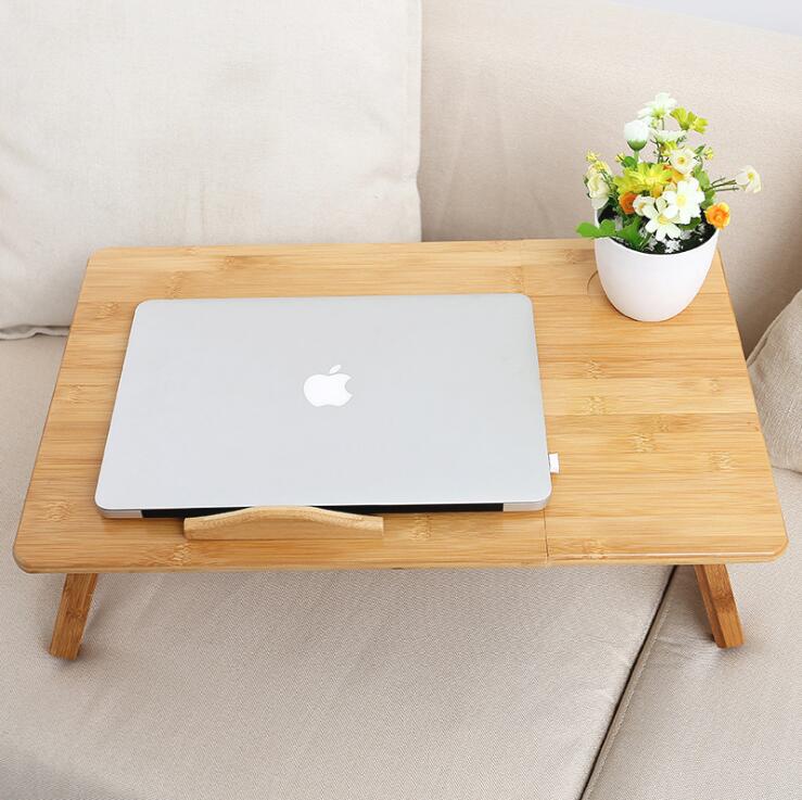 Adjustable Bamboo Notebook Table Lazy Bed Folding ... – Vicedeal