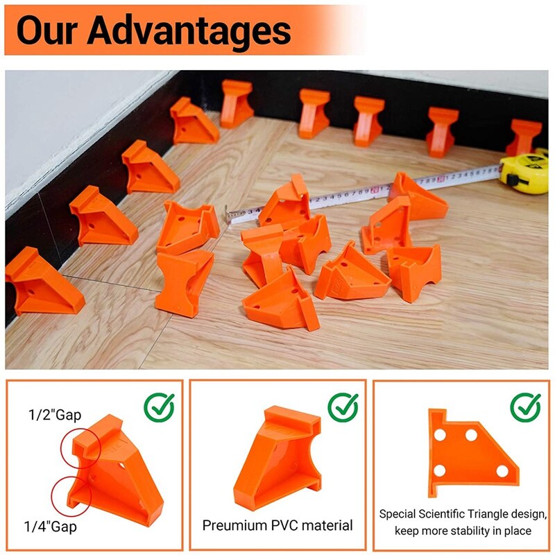 20 Pcs Triple-cornered Flooring Spacers Home Lamin... – Grandado