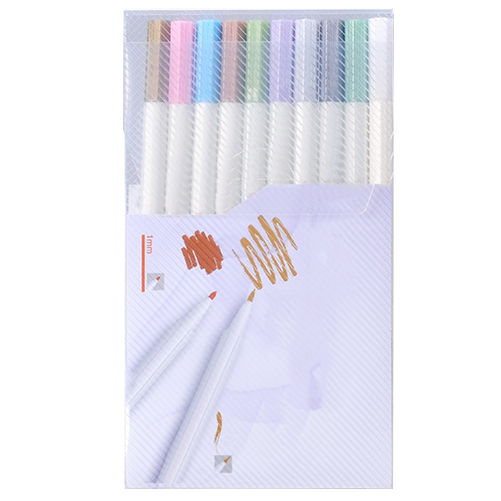 10Pcs Metallic Pens On Surface Of Paper Glass Wood... – Grandado