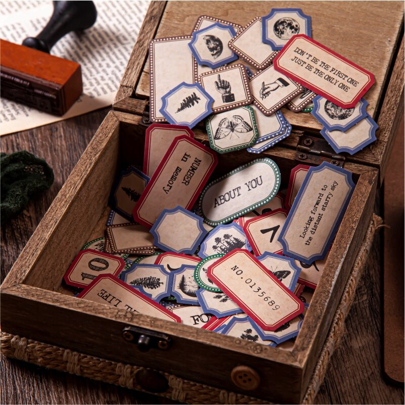 50Pcs/Bag Vintage Number Letter Labels Paper Stick... – Grandado