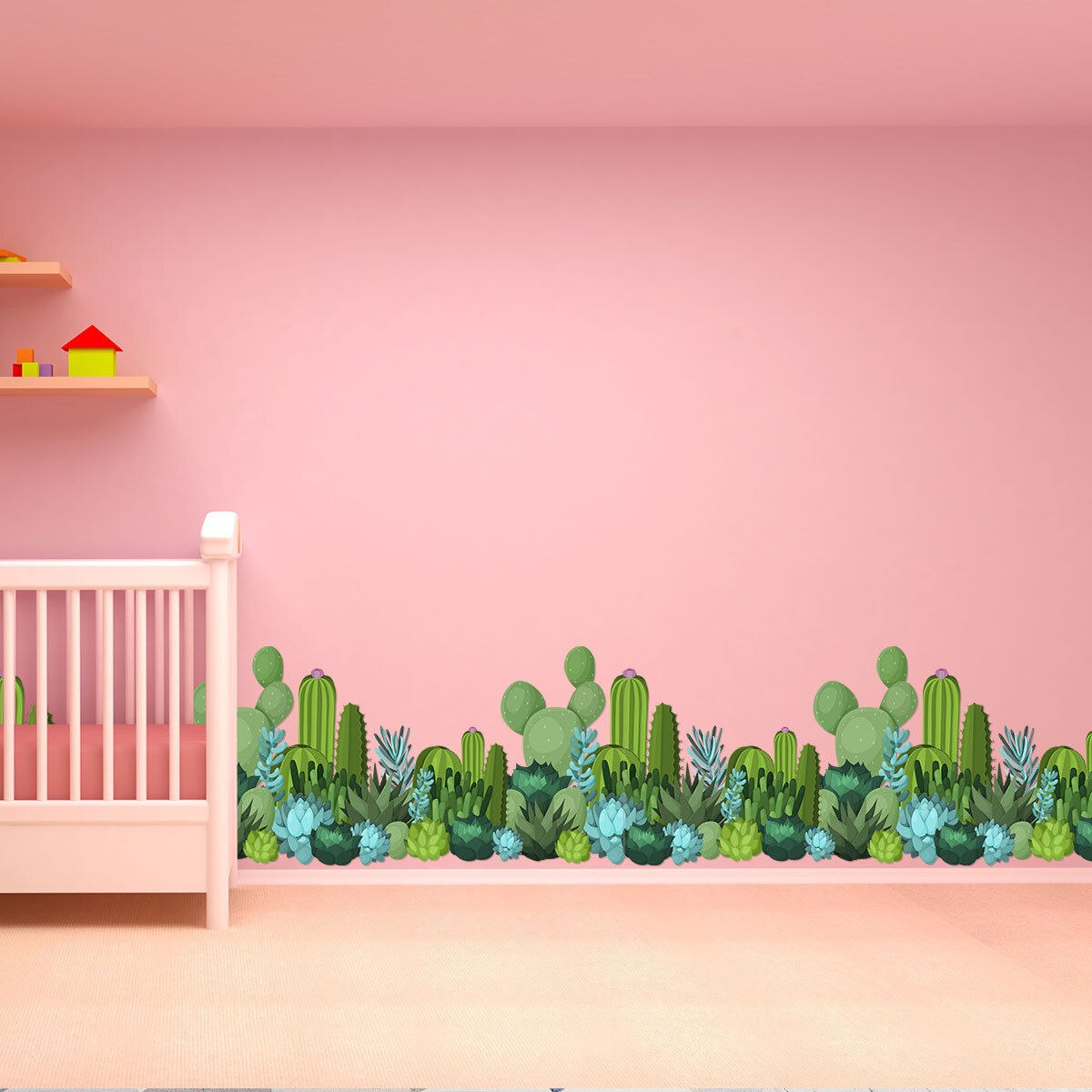 Cactus Succulent Plant Wall Sticker Border Decal V... – Grandado