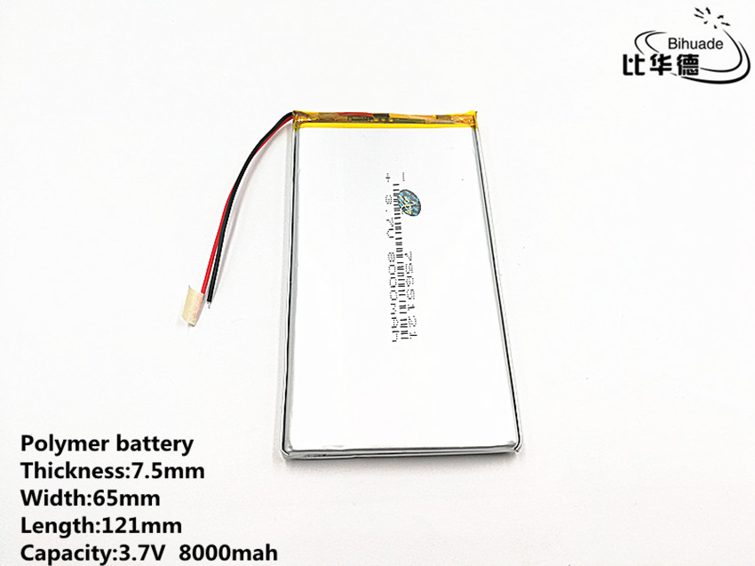 2 stk / masse god qulity 3.7v,8000 mah ,7565121 po... – Vicedeal