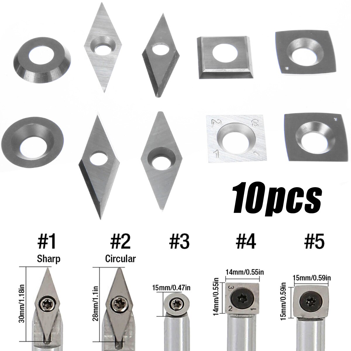 10 st hårdmetallskär set diamantcementerad skärtil... – Grandado