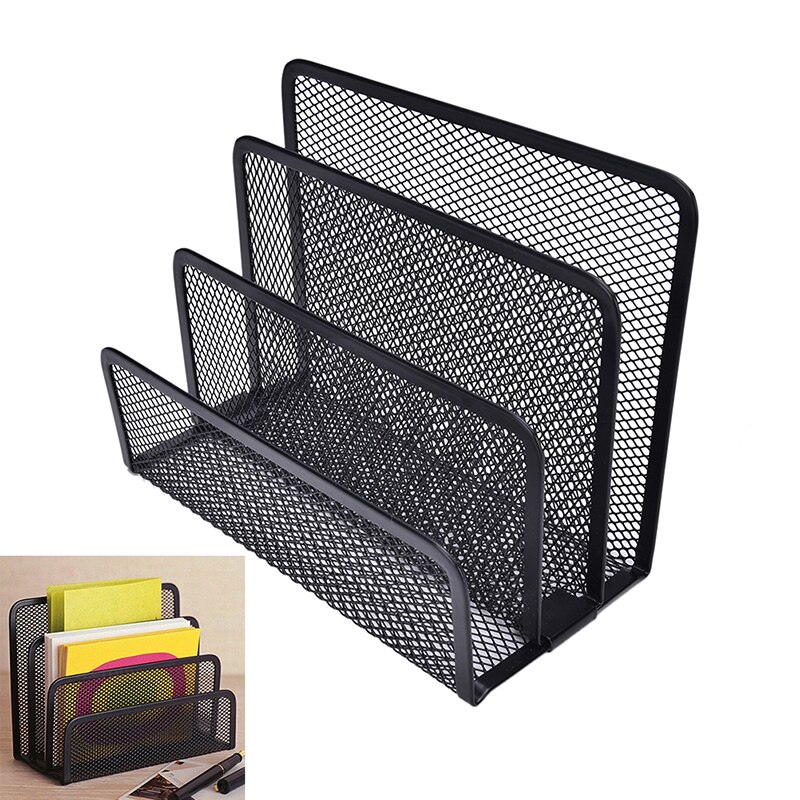 Black Metal Mesh Desk Organizer Desktop Letter Sor... – Vicedeal
