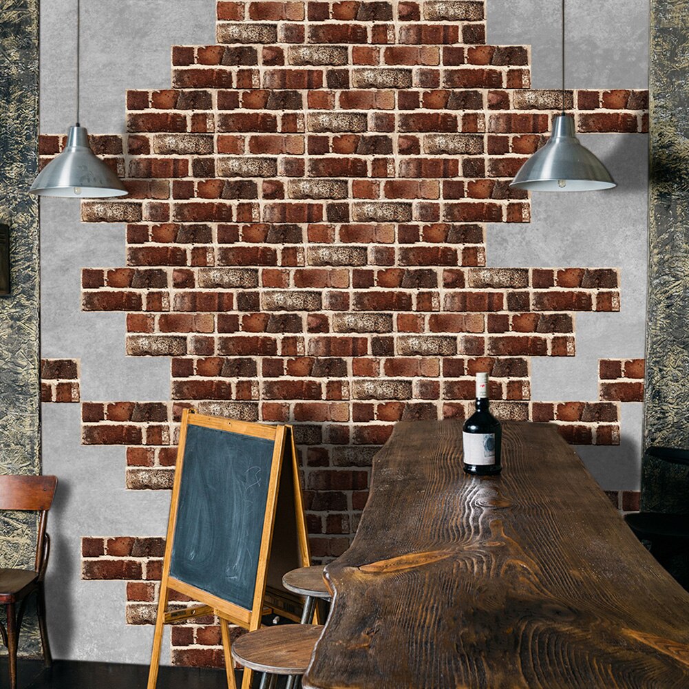9 stk 20 x 10cm 3d mursten efterligning vandtæt fl... – Vicedeal