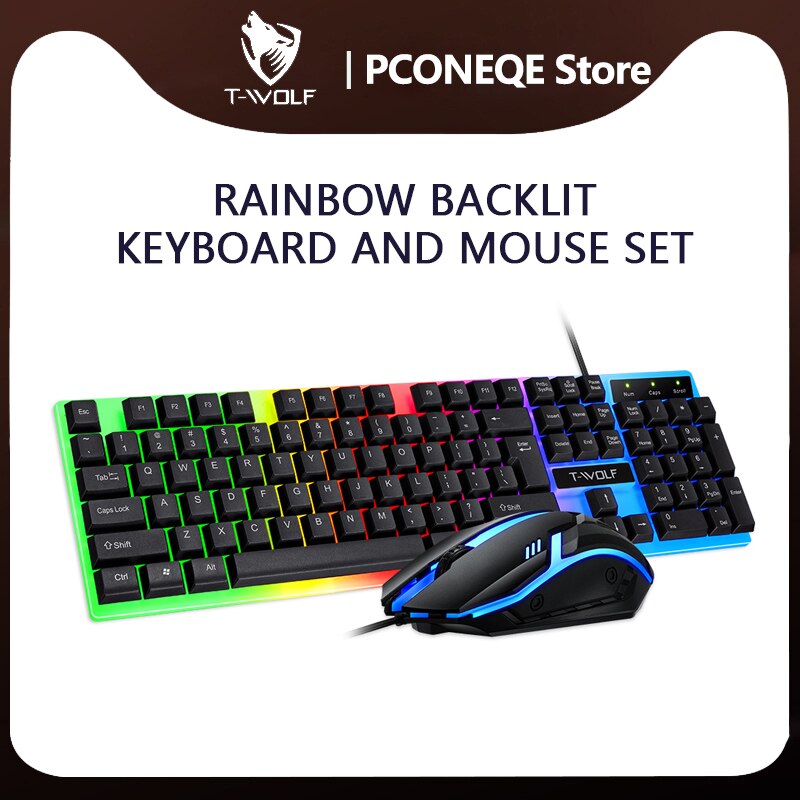 LED keyboard Wired Gaming Mechanical Keyboard Rain... – Grandado