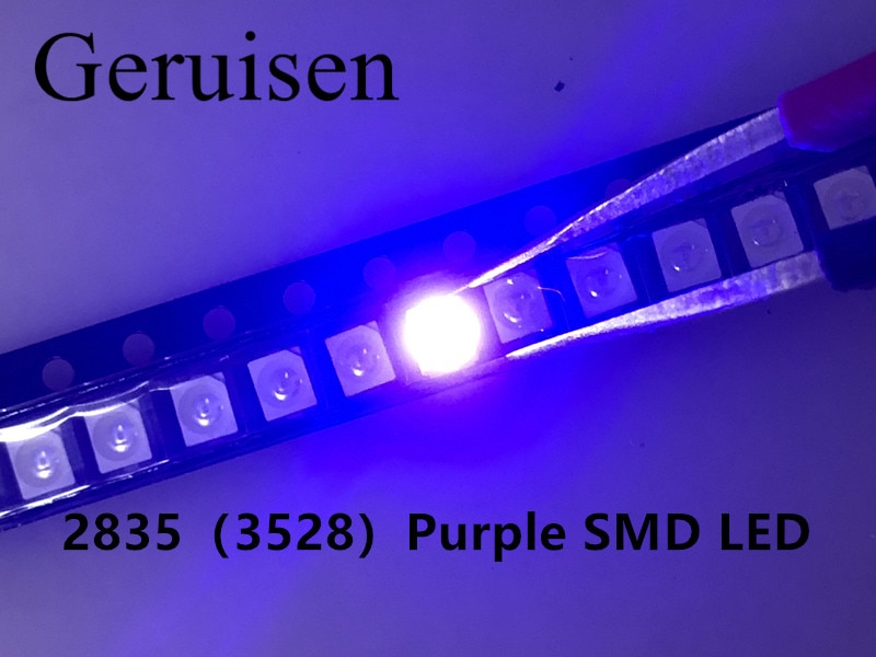100 Uds. 2835 SMD UV LED morado, Cuenta de lámpara... – Grandado