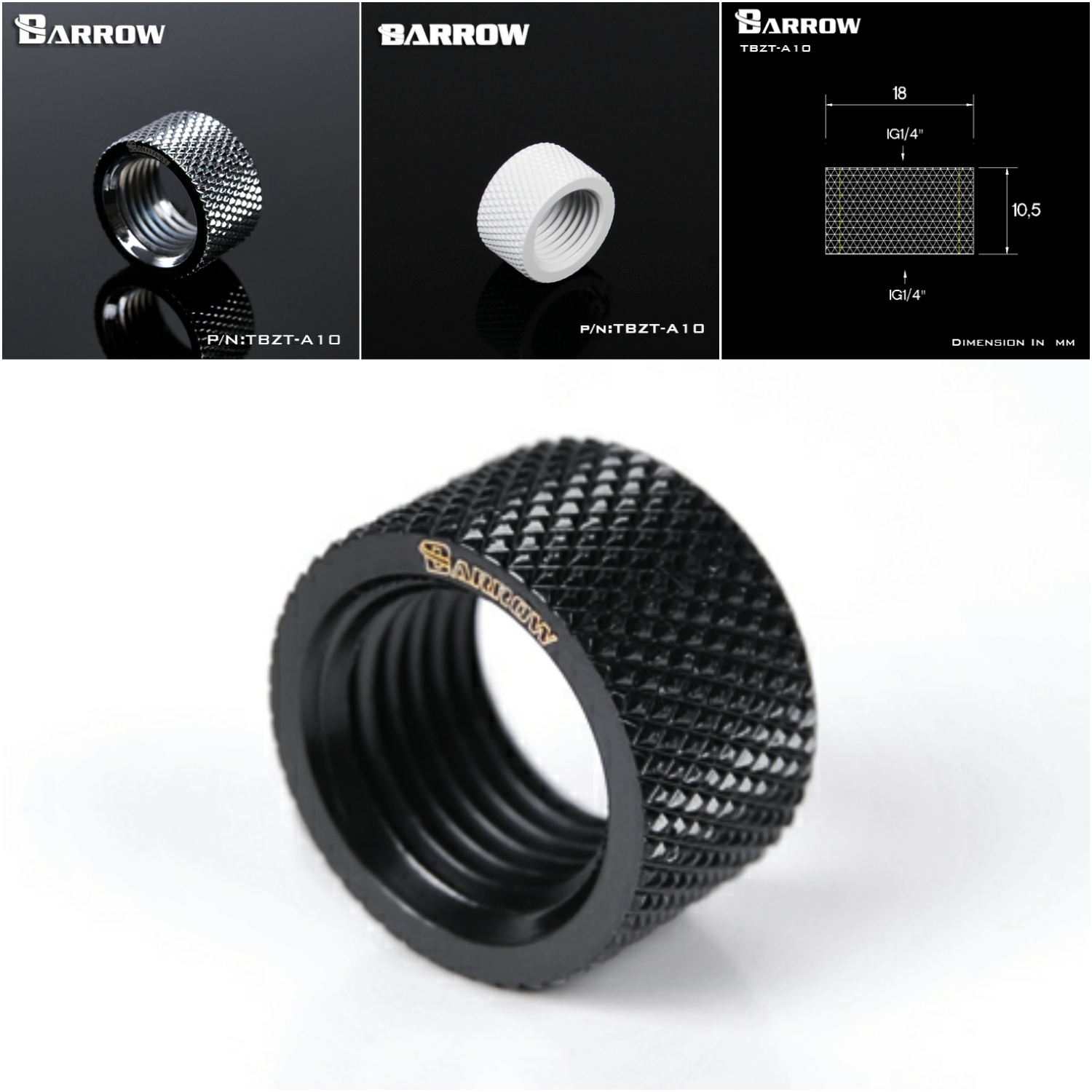 Barrow G1/4" 10mm Double Female Thread Extend Join... – Grandado
