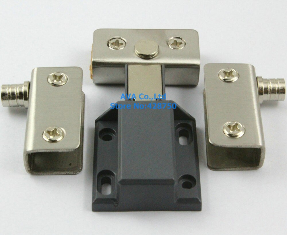 2 x Press Open Single Glass Door Pivot Hinge Set C... – Grandado