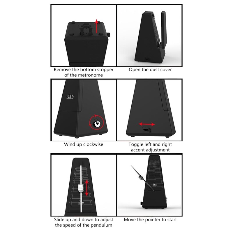 Trapezoid Wind up Mechanical Metronome with Accura... – Grandado