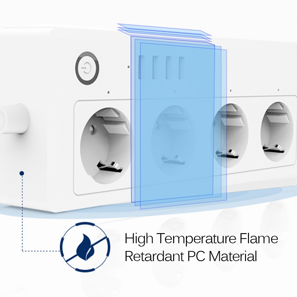 4 Outlets Plug Socket Wifi Smart Power Strip with ... – Grandado