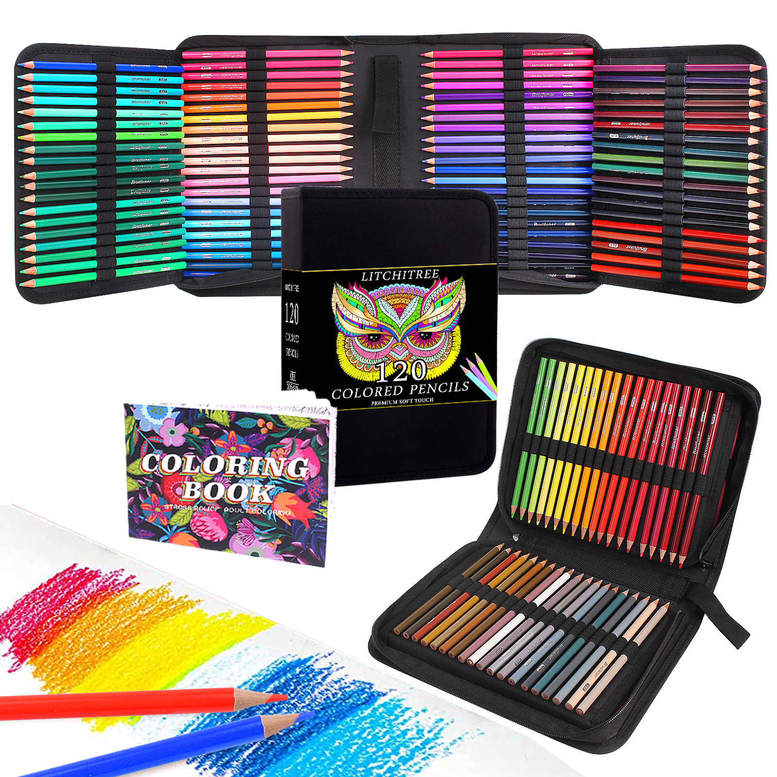 120 Colouring Potloden Zip-Up Set Perfect Voor Tek... – Grandado