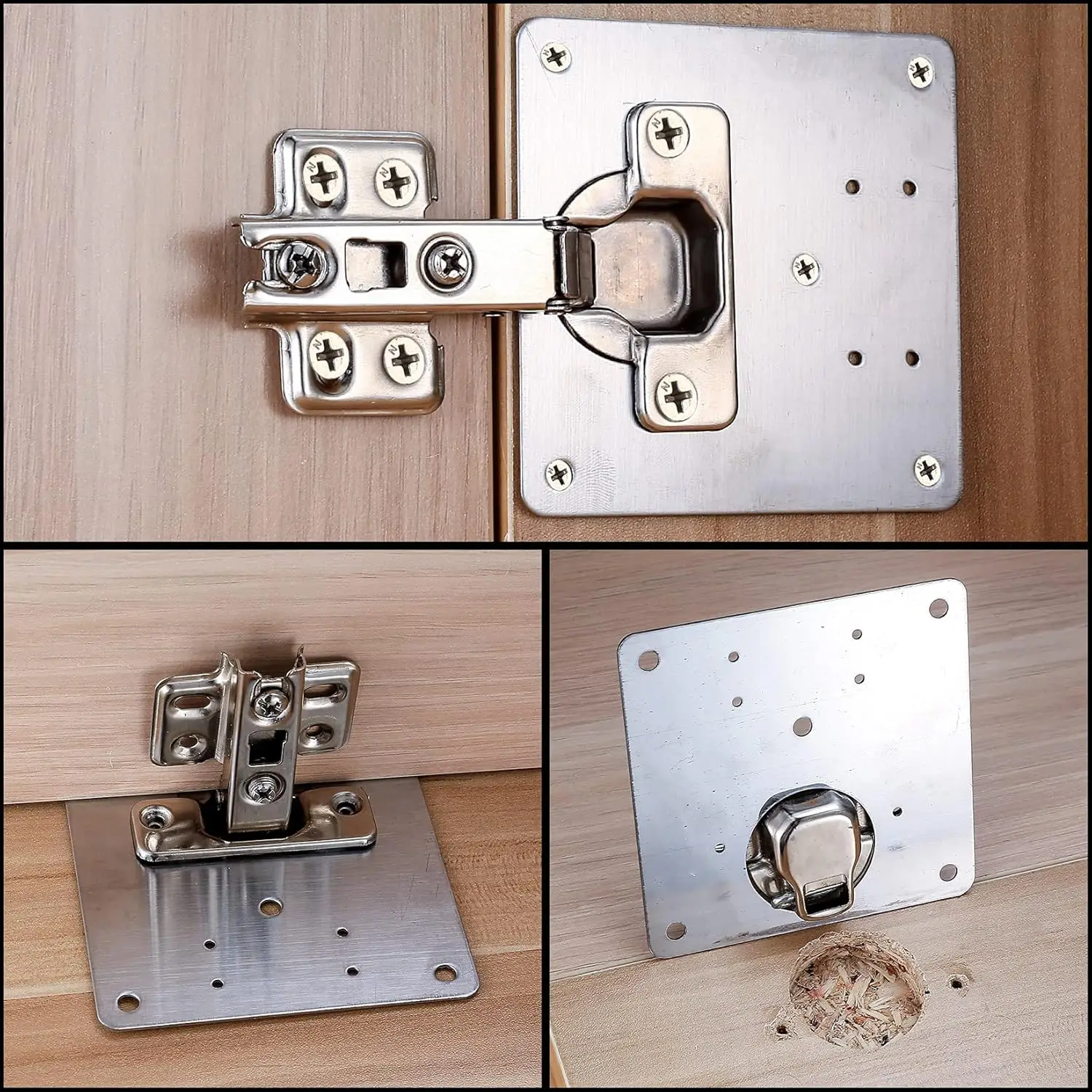 1/8Set Hinge Repair Plates Stainless Steel Cabinet... – Vicedeal