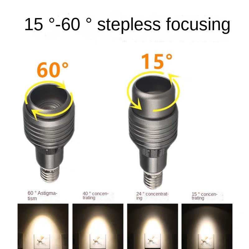 Foco con Zoom E27, bombilla LED, luz fuerte, Enfoq... – Grandado