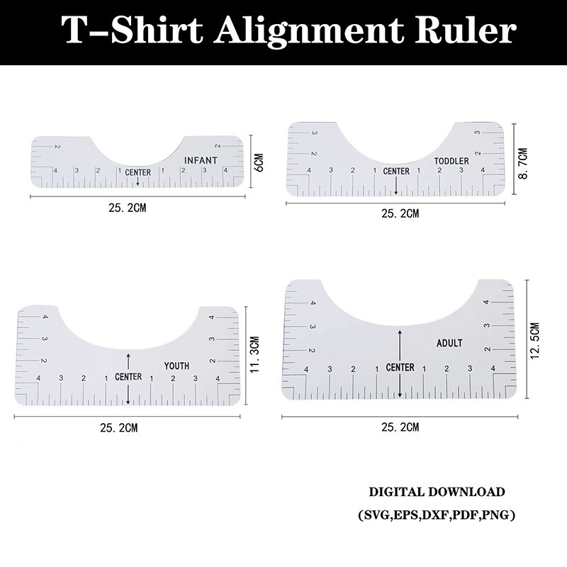4PCS Alignment Ruler for T-Shirt Vinyl T-Shirt Rul... – Vicedeal