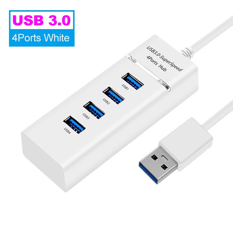 USB Hub 4 Ports USB 2.0 3.0 Hub Splitter High Spee... – Vicedeal