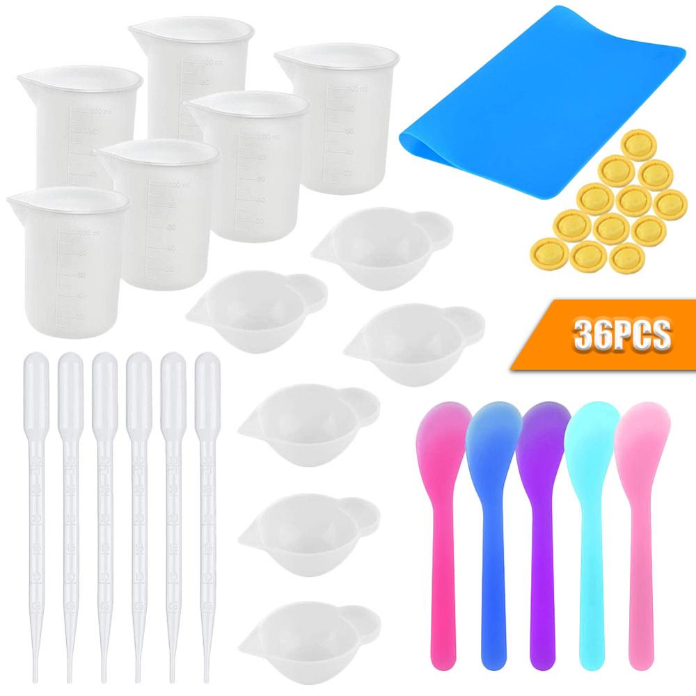 36pcs Silicone Resin Measuring Cups Tool Kit Jewel... – Grandado